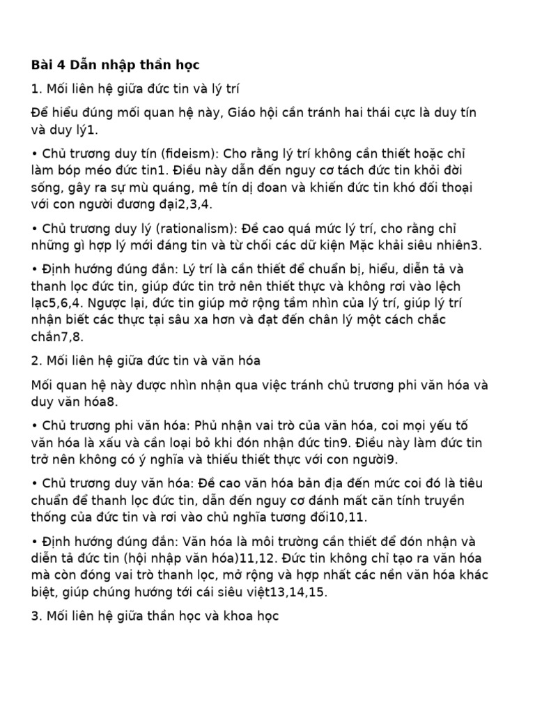 Bài 4 Dẫn nhập thần học, Giáo trình dẫn nhập thần học | PDF