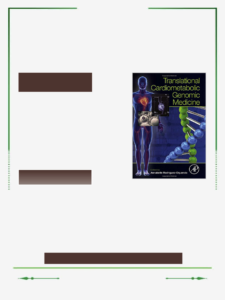 Translational Cardiometabolic Genomic Medicine 1st Edition Annabelle ...