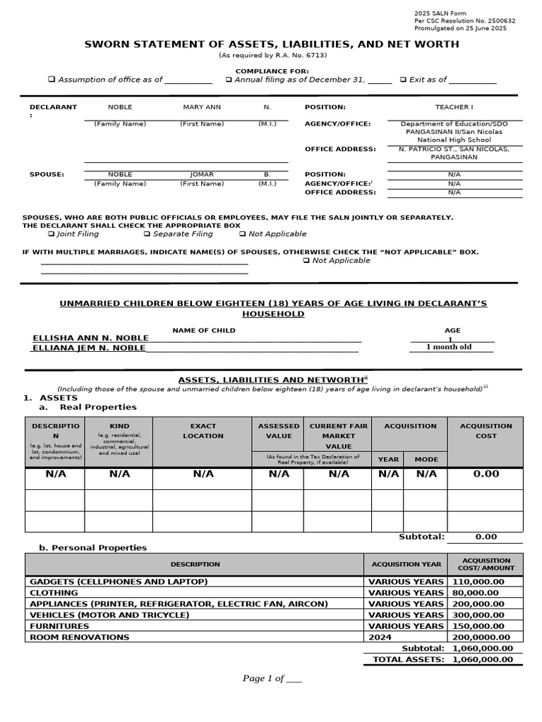 MARY ANN SALN 2025 | PDF