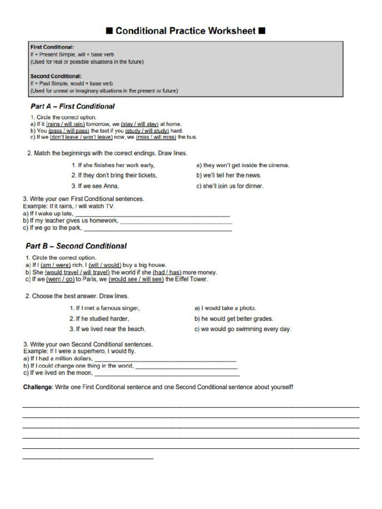 First and Second Conditional | PDF