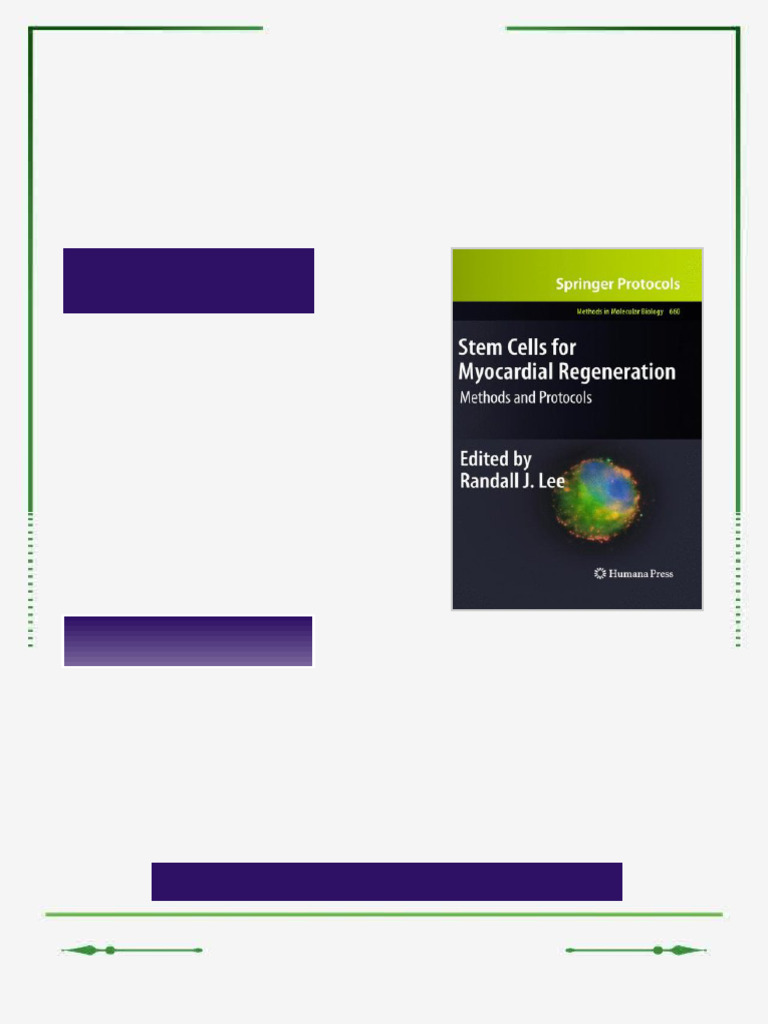 Stem Cells for Myocardial Regeneration Methods and Protocols 1st ...