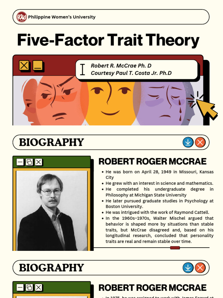Mccrae & Costa's Five-Factor Trait Theory | PDF | Social Psychology ...