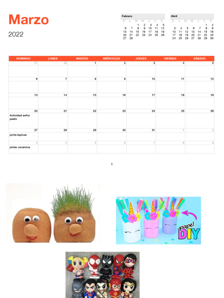 Calendario Actividades Actualizado Marzo | PDF