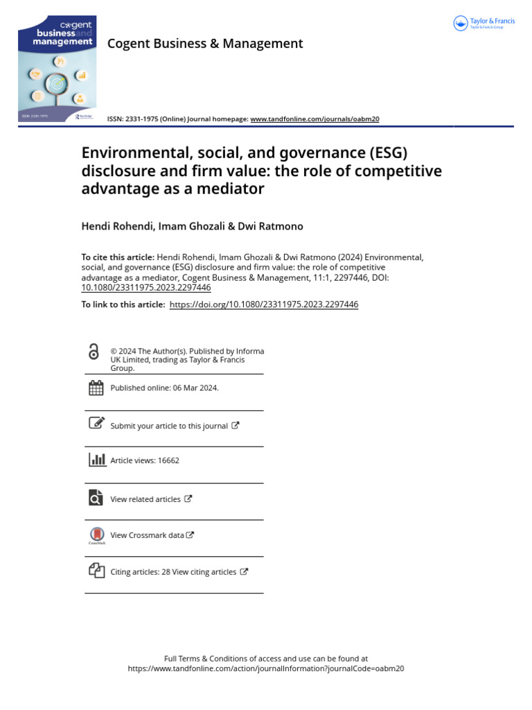 Environmental Social and Governance ESG Disclosure and Firm Value the ...