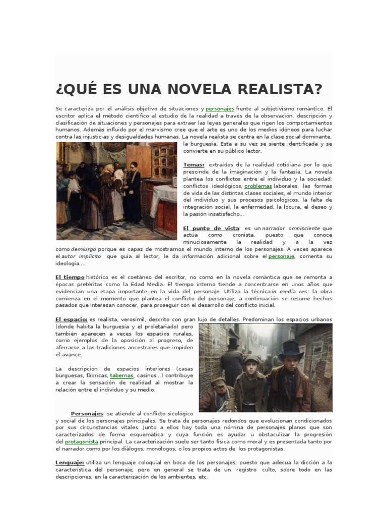 Qué Es Una Novela Realista | PDF | Realismo literario | Novelas