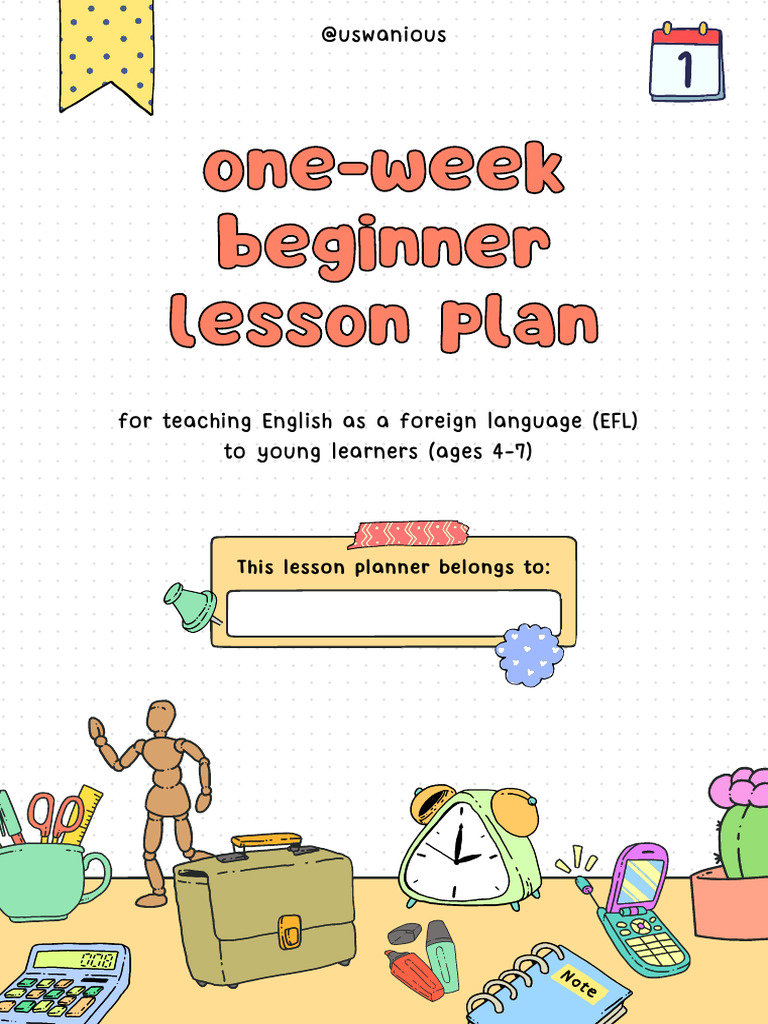 Week 1 - One Week Lesson Plan - EYL - 4th | PDF | Psycholinguistics ...