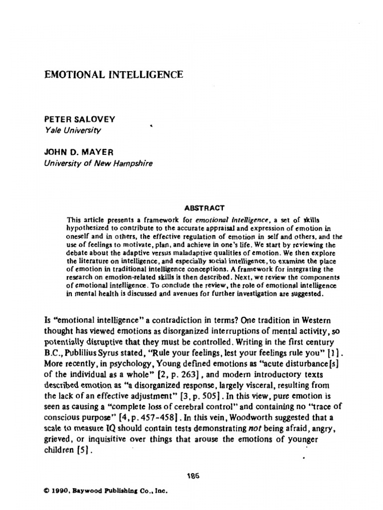 Salovey Mayer Pdf