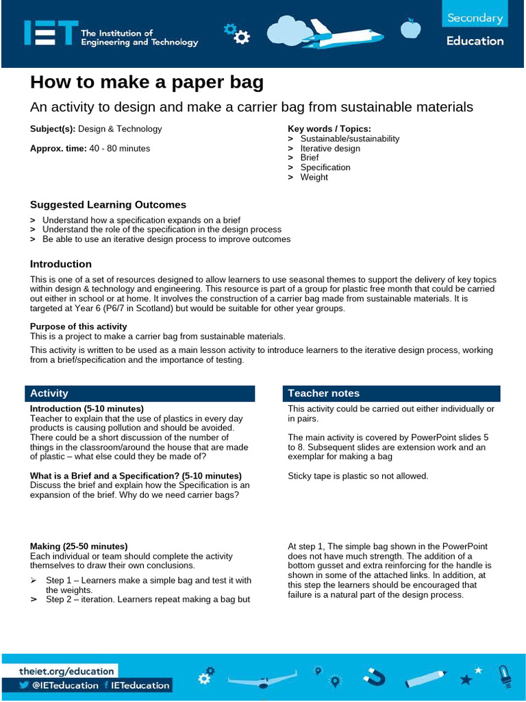 How To Make A Paper Bag Activity | PDF | Educational Assessment ...