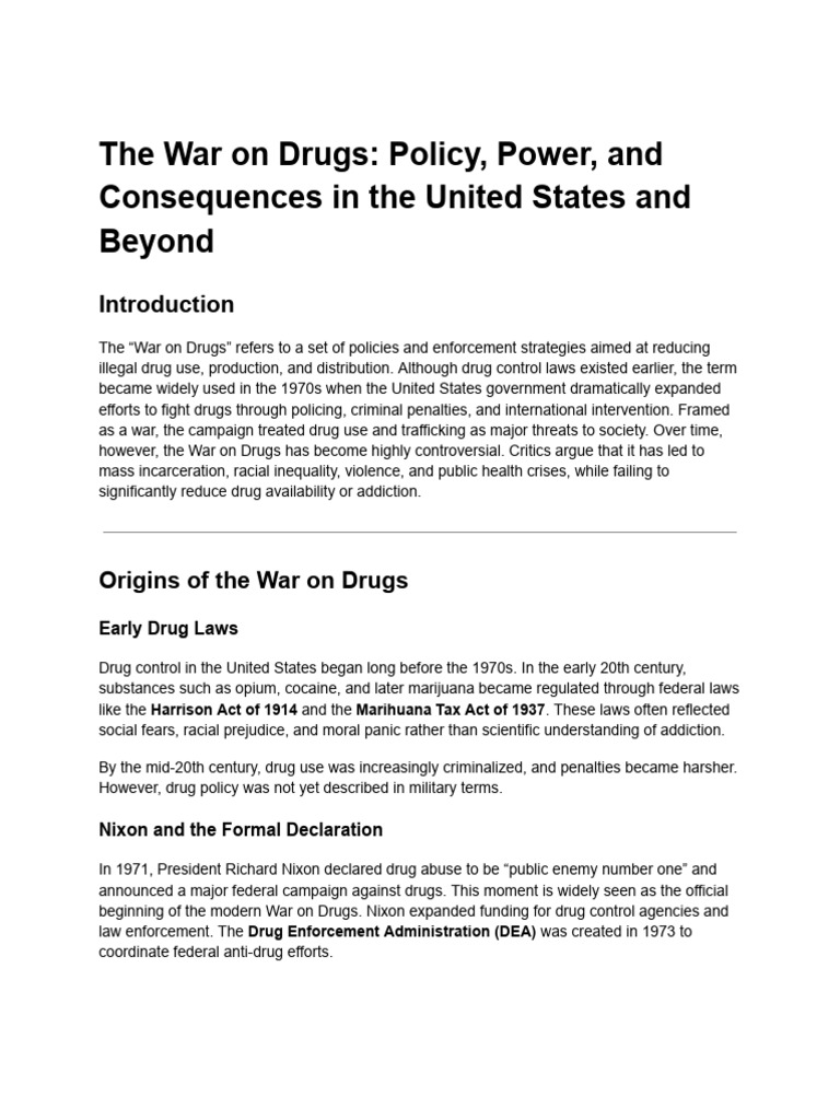 The War on Drugs | PDF | War On Drugs | Illegal Drug Trade