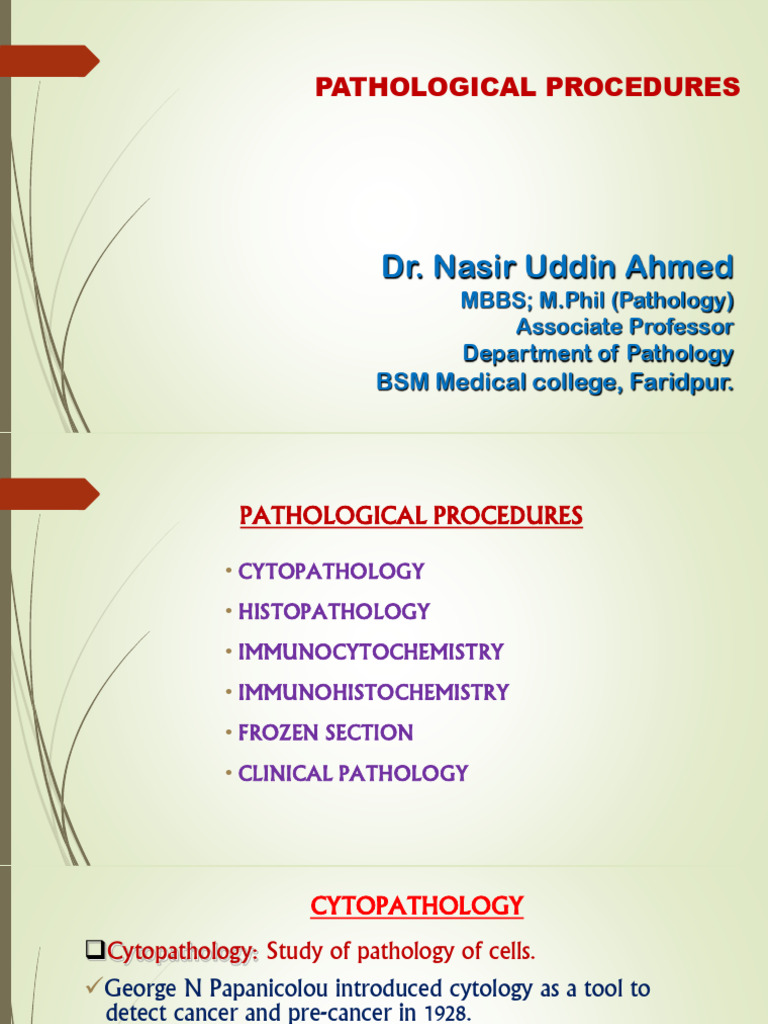Histopathology Procedure | PDF | Cytopathology | Fixation (Histology)