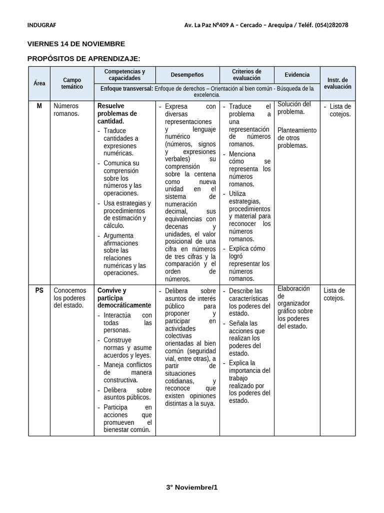 3°_GRADO_-_ACTIVIDAD_DEL_14_DE_NOVIEMBRE | PDF | Separación de poderes ...