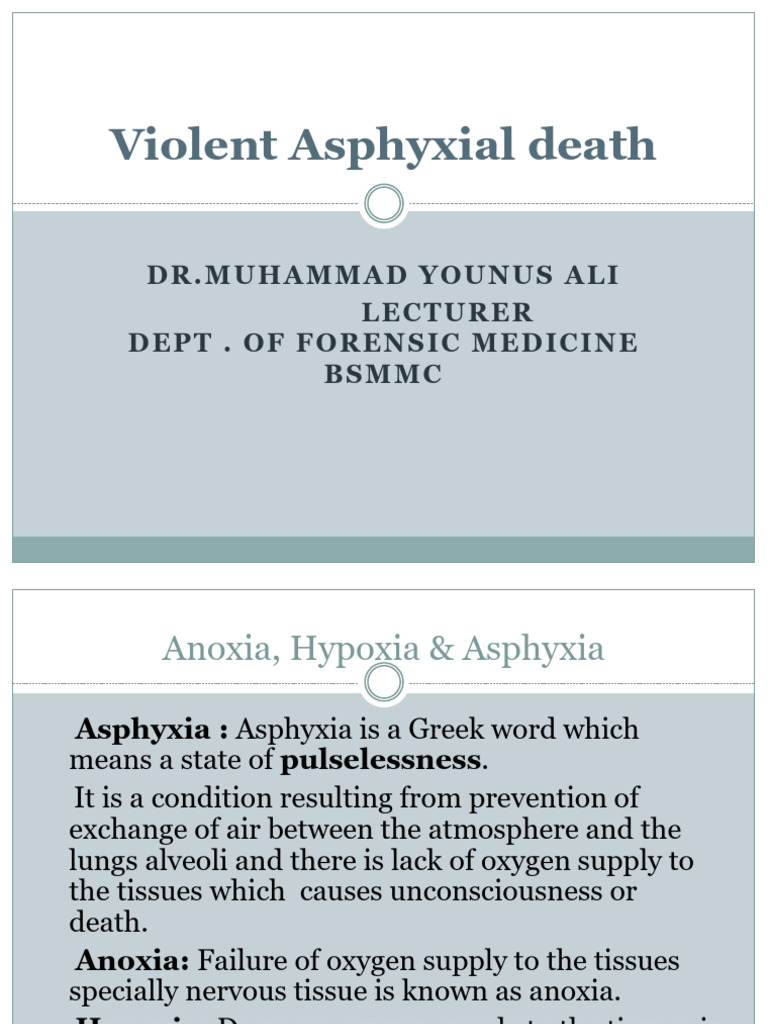 Violent Asphyxial Death Final | PDF