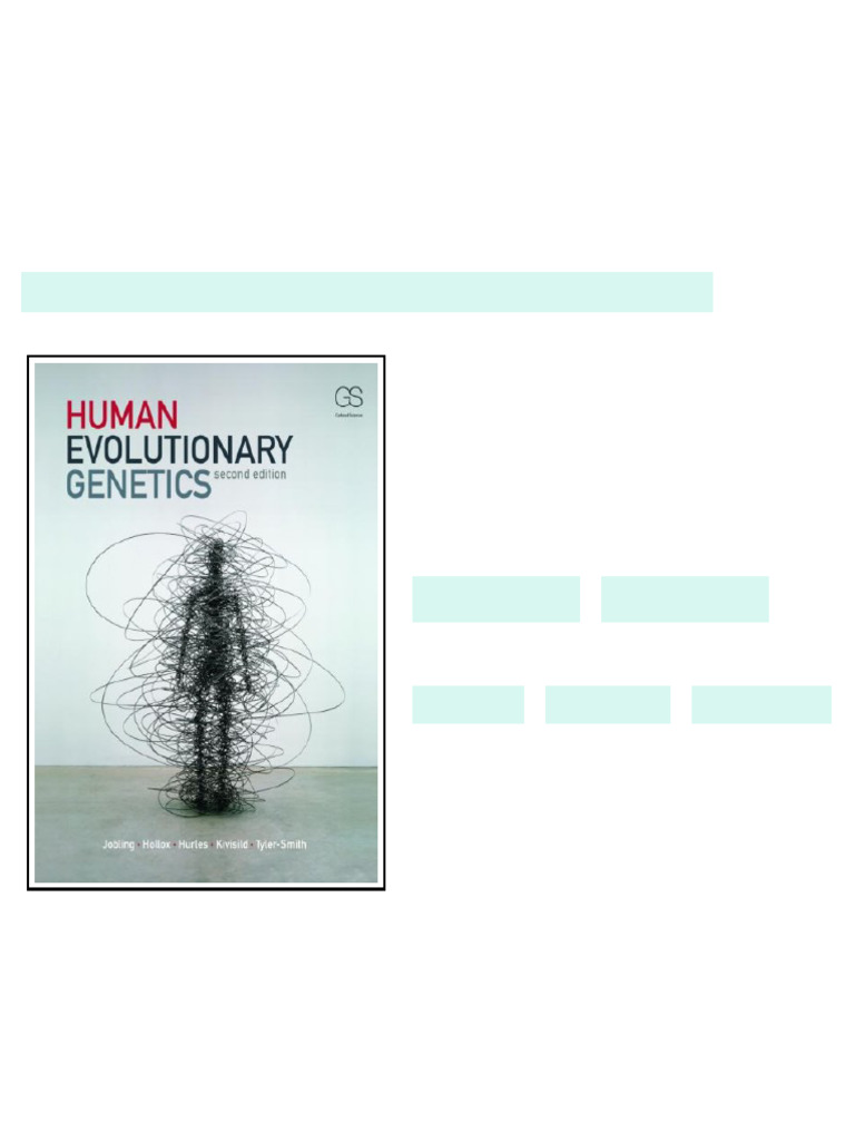 Human Evolutionary Genetics 2nd Edition Mark Jobling full | PDF ...