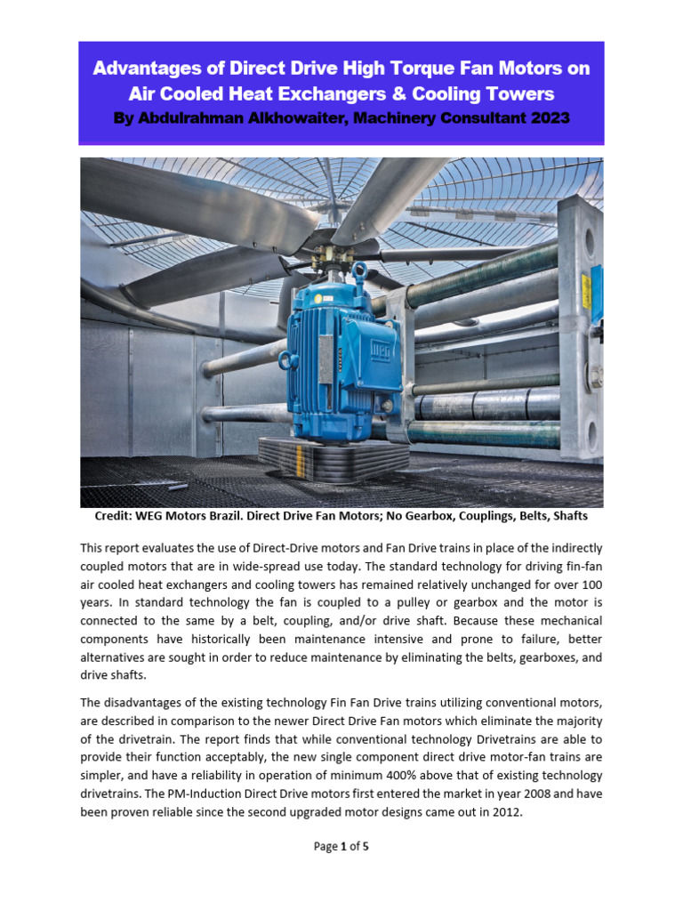 Direct Drive Fan Motors - Cooling Towers & Heat Exchangers | PDF ...