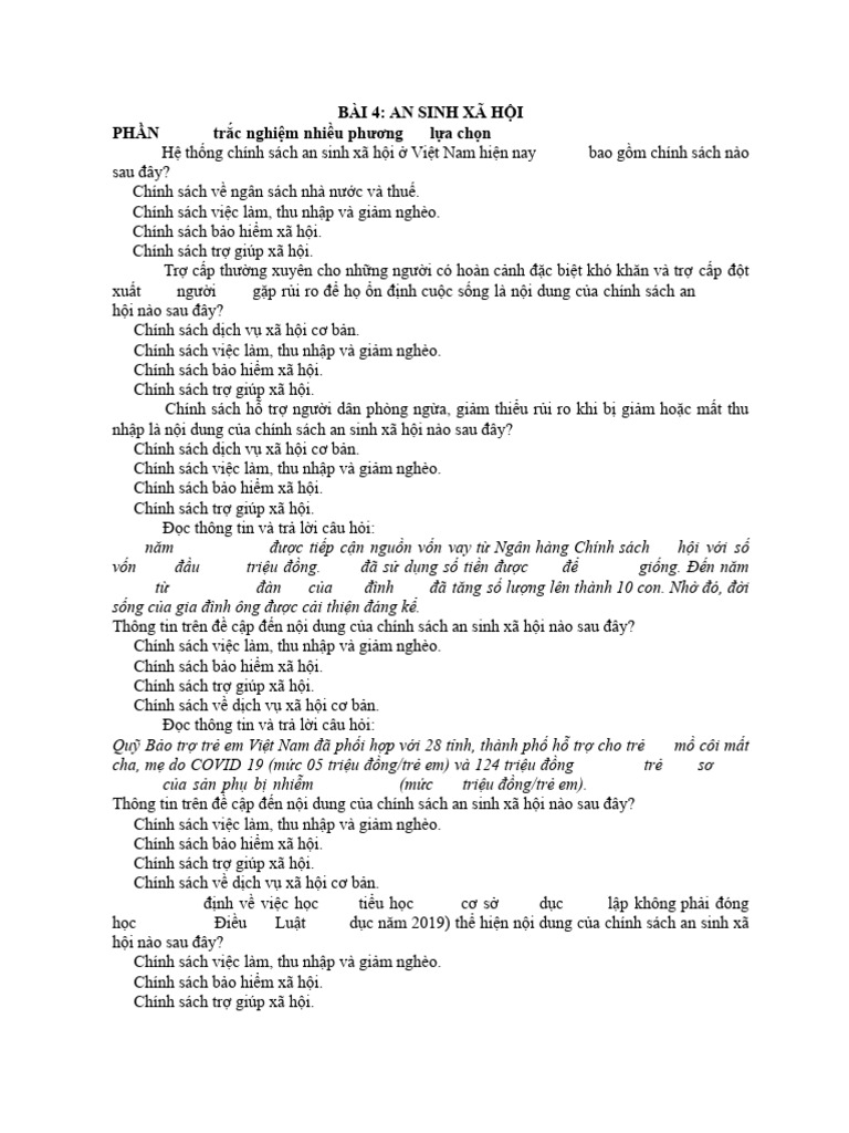 Chu de 3 Bai 4 an Sinh Xa Hoi | PDF
