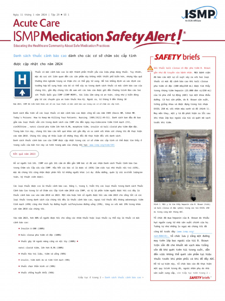 ISMP List of High-Alert Medications | PDF