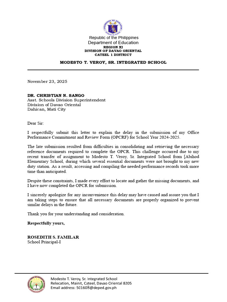 Justification Letter | PDF