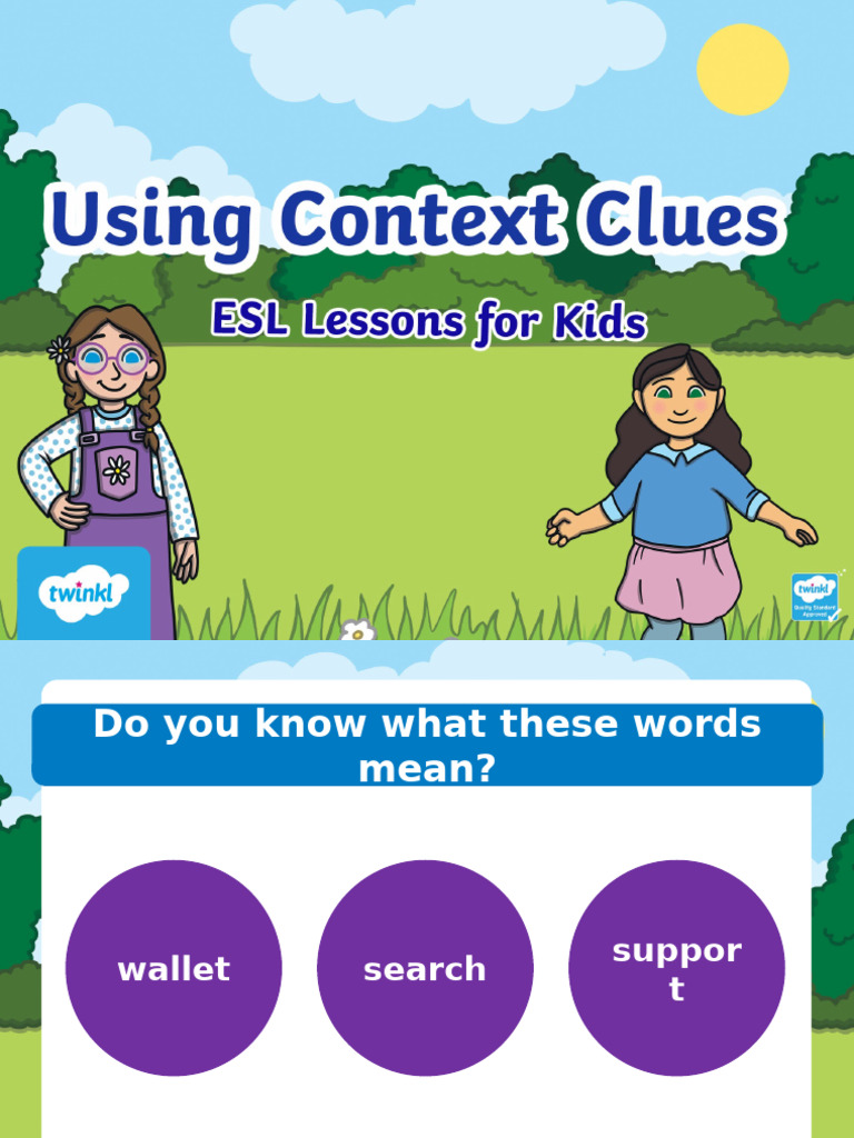 t 1725281837 Esl Context Clues Ppt Kids a2 Ver 4 | PDF