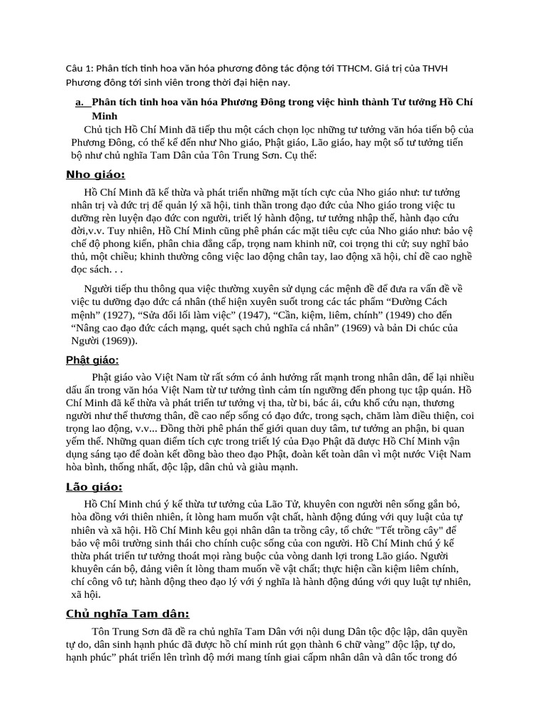 Câu 1 TTHCM | PDF