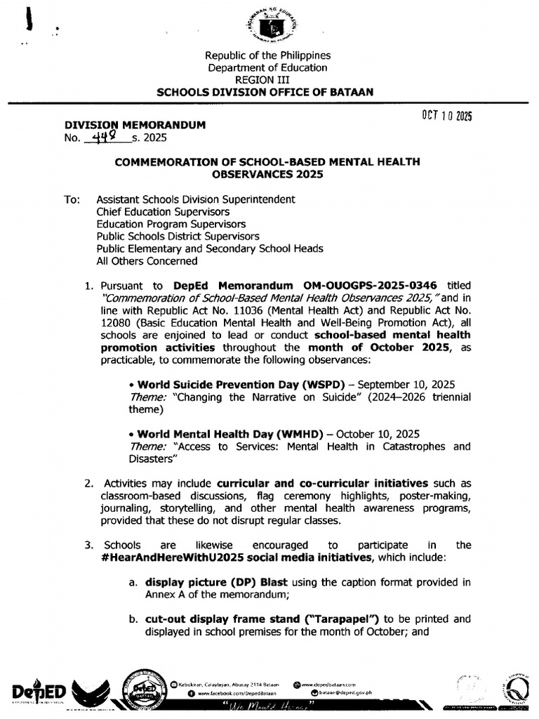Division Memorandum No. 448 S. 2025 2 | PDF