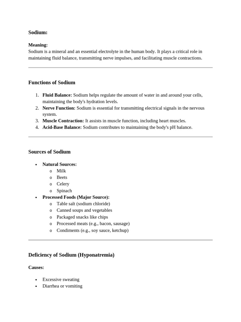 Sodium | PDF