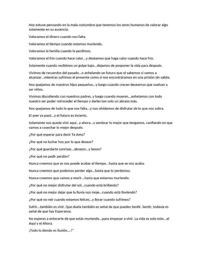 Hoy Estuve Pensando | PDF