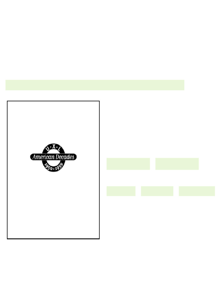 U X L American Decades 1950 1959 1950-59 Edition Tom Pendergast full ...