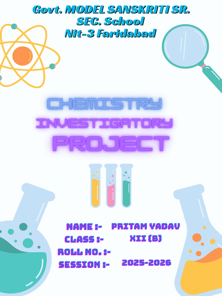 Pritam, Class 12th Chemistry Project | PDF