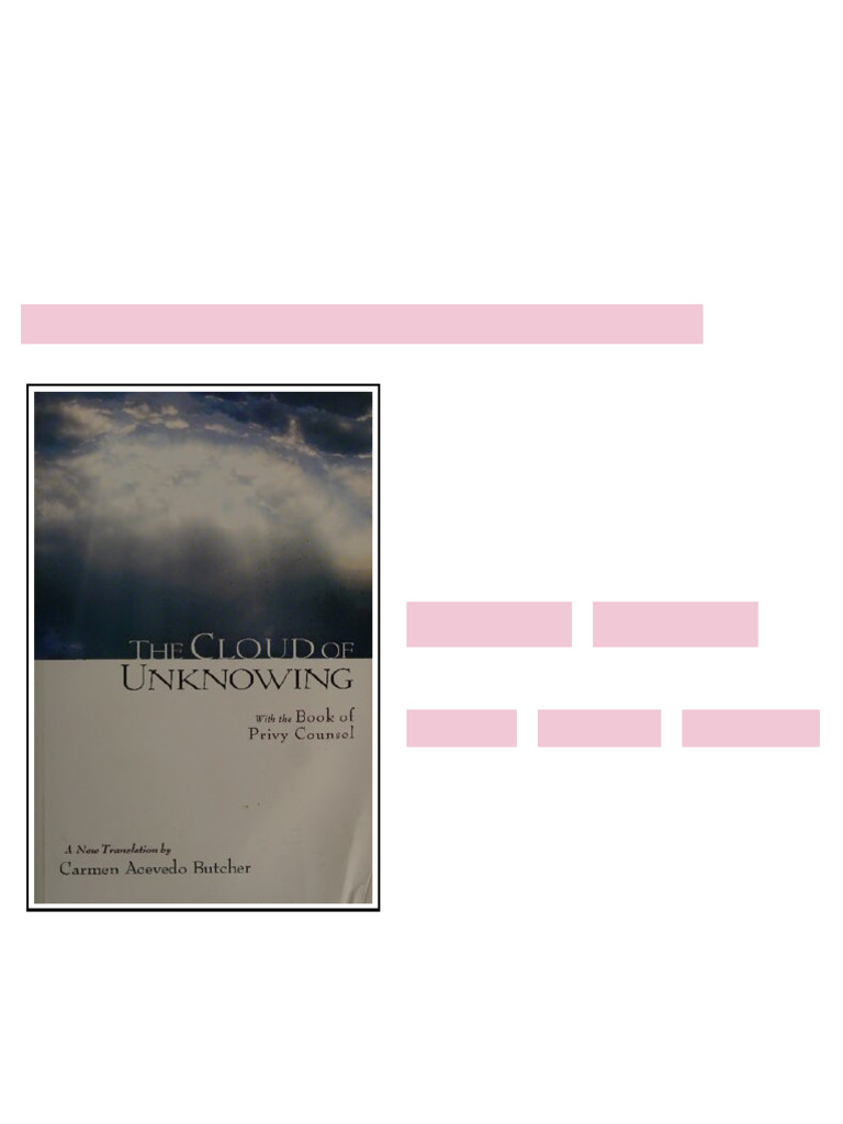 The Cloud of Unknowing 1st Edition Carmen Acevedo Butcher digital ...