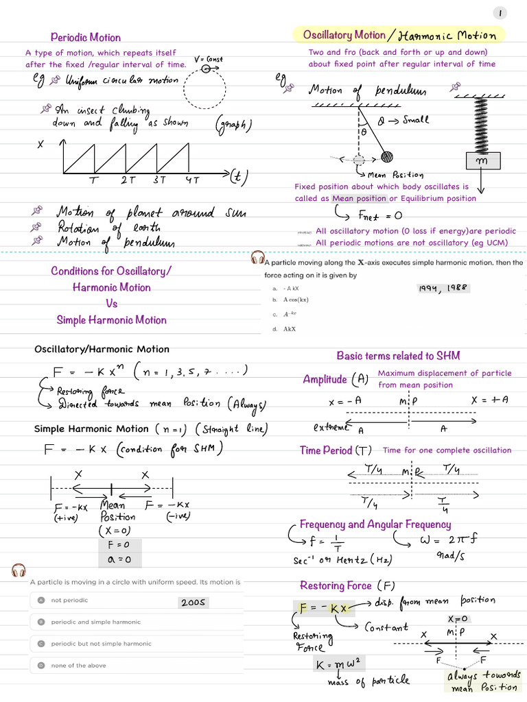 SHM | PDF | Oscillation | Mechanics