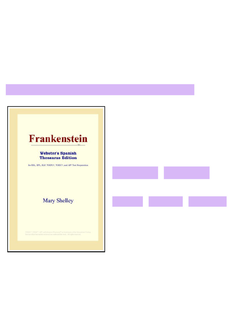 Frankenstein Webster s Spanish Thesaurus Edition Mary Shelley available ...