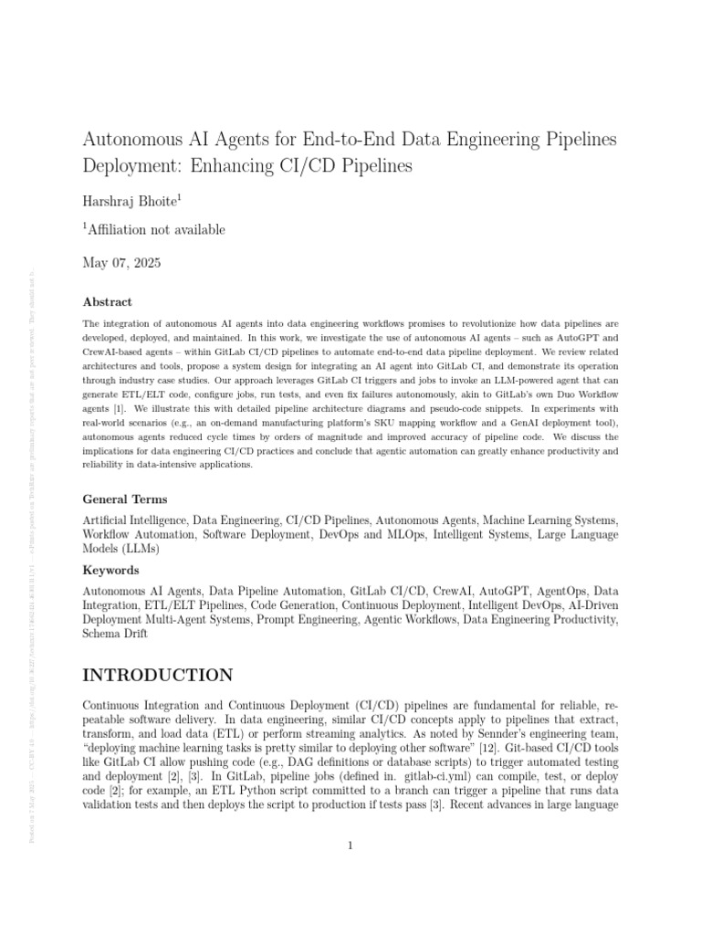 Autonomous AI Agents For End-to-End Data Engineering Pipelines ...