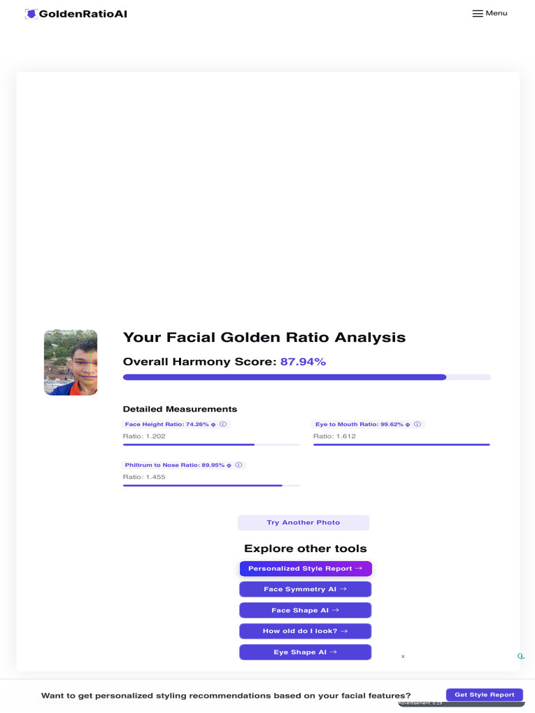 Discover Your Facial Golden Ratio With AI | PDF