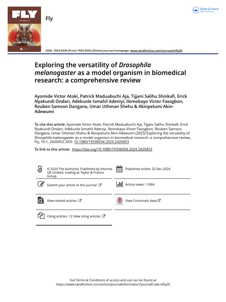 00-Exploring the Versatility of Drosophila Melanogaster as a Model ...
