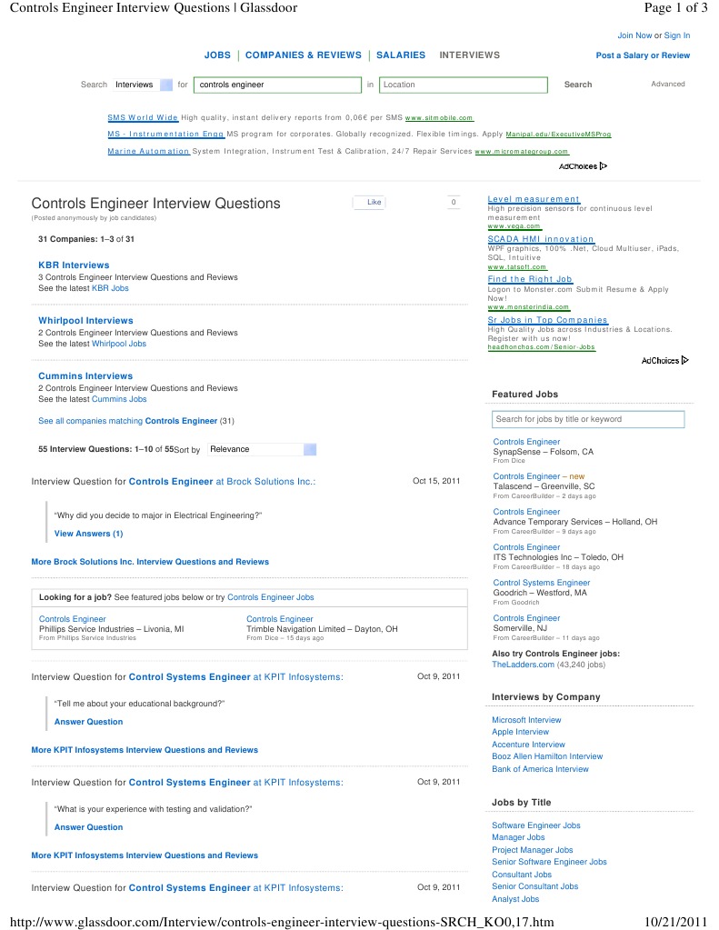 Controls Engineer Interview | PDF | Computing | Computing And ...