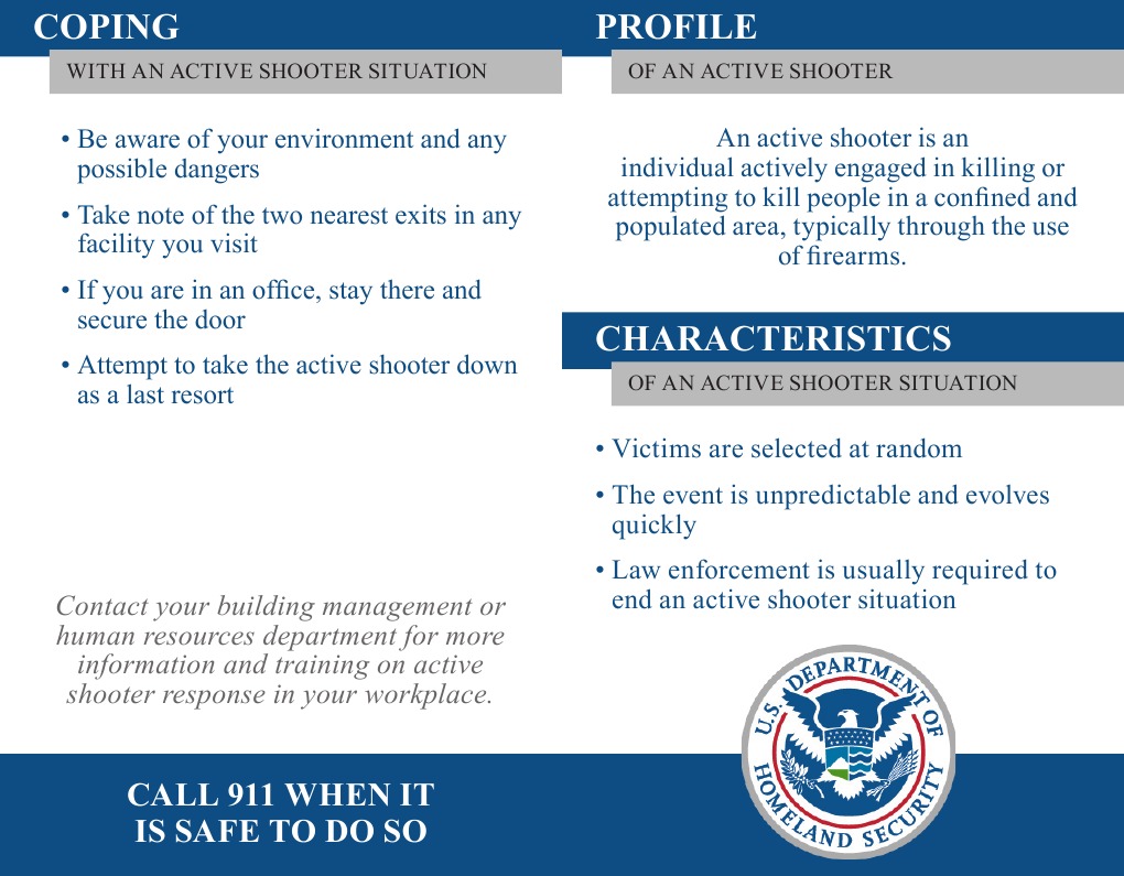 Active Shooter Pocket Card by The Department of Homeland Security | PDF