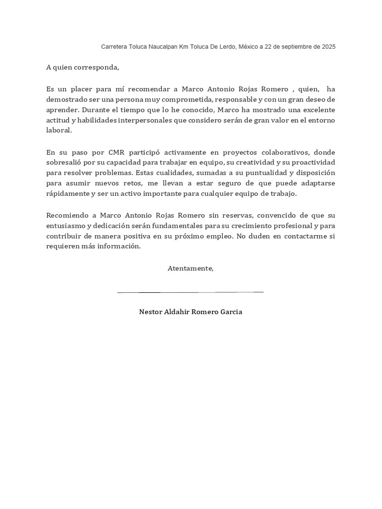 Carta Recom | PDF