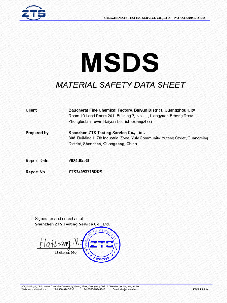 ZTS24052715RRS - 宝诗莱 - 洗发水 - MSDS - Report (1) (2025-12-07 22 - 43 - 41 ...
