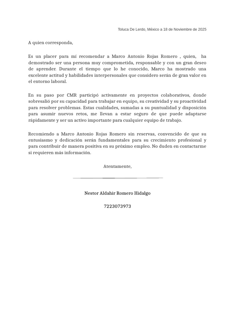 Carta Recom | PDF