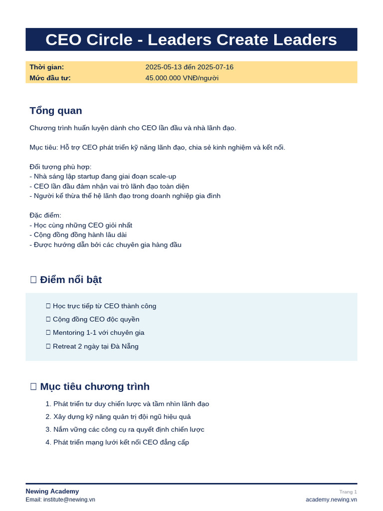 Ceo Circle 2025 Brochure | PDF
