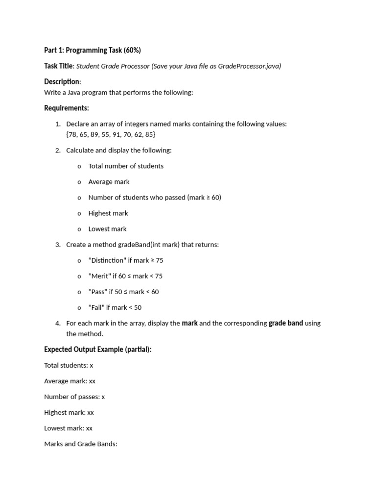 Programming Task Inclass | PDF