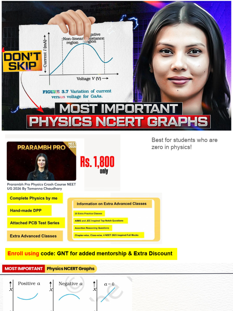 Important Physics NCERT Graphs by TC | PDF