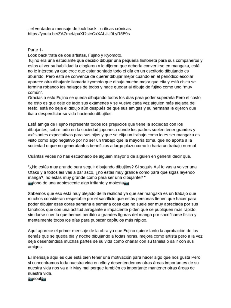 Look Back | PDF | Autoestima | Sicología