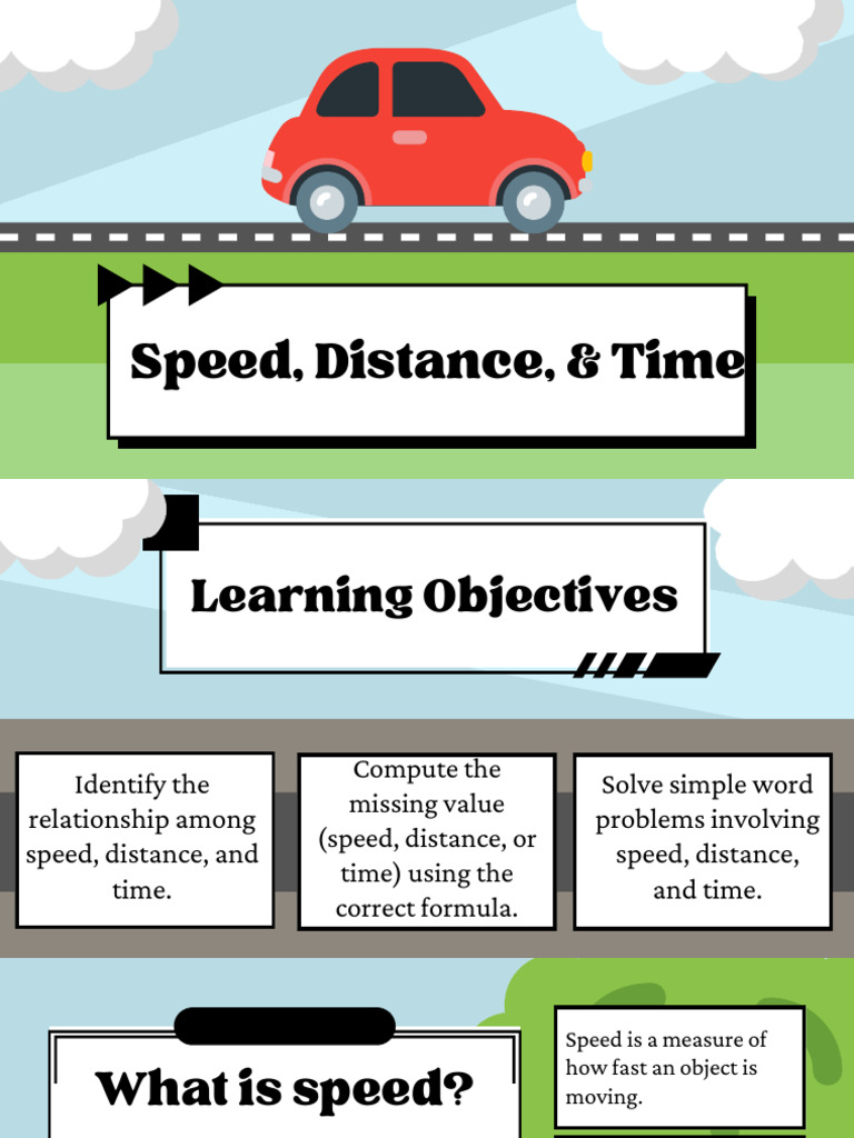 Lesson 1-3 - Speed, Distance, Time | PDF | Speed | Distance
