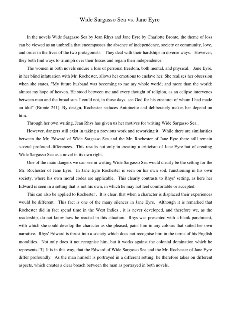 Comparing Jane Eyre and Wide Sargasso Sea | PDF | Jane Eyre