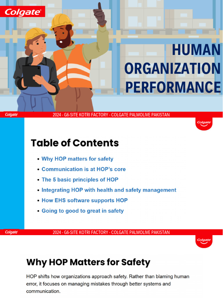 Human Organization Performance: 2024 - G6-Site Kotri Factory - Colgate ...