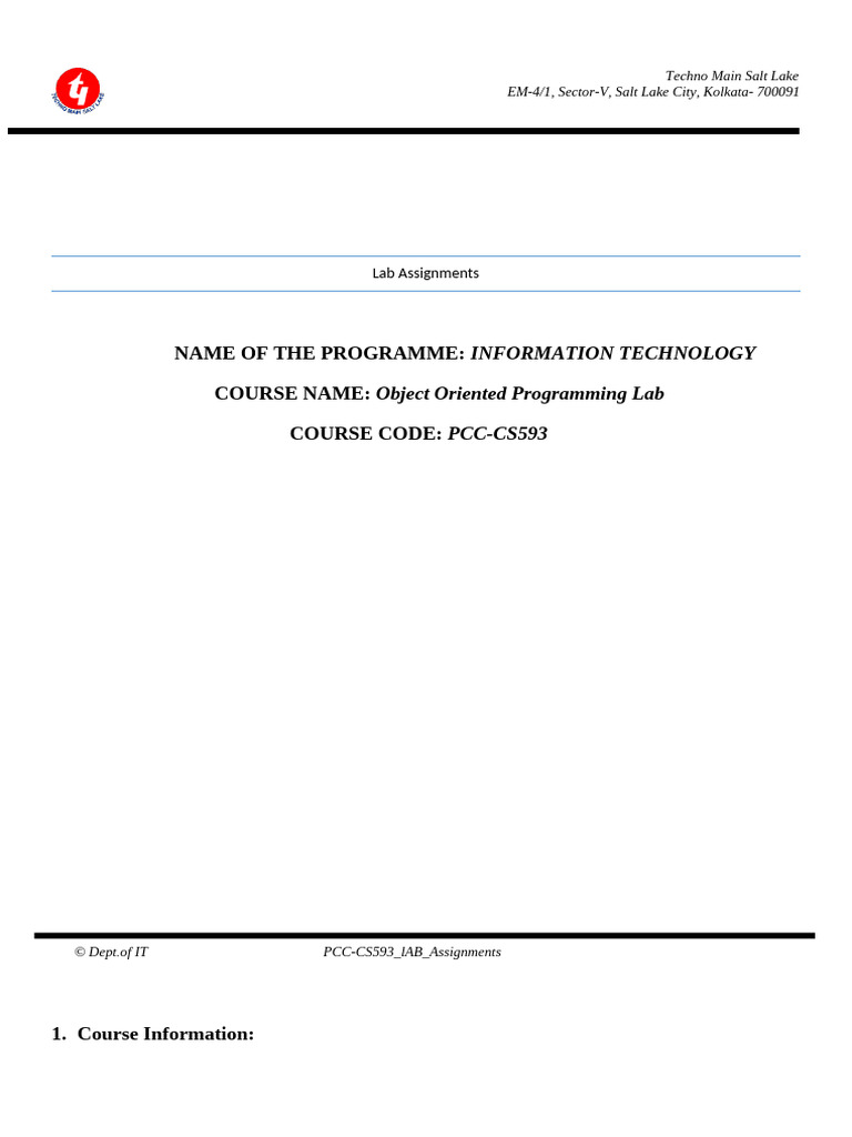 PCC CS593 Assignments 2025 26 | PDF | Class (Computer Programming ...