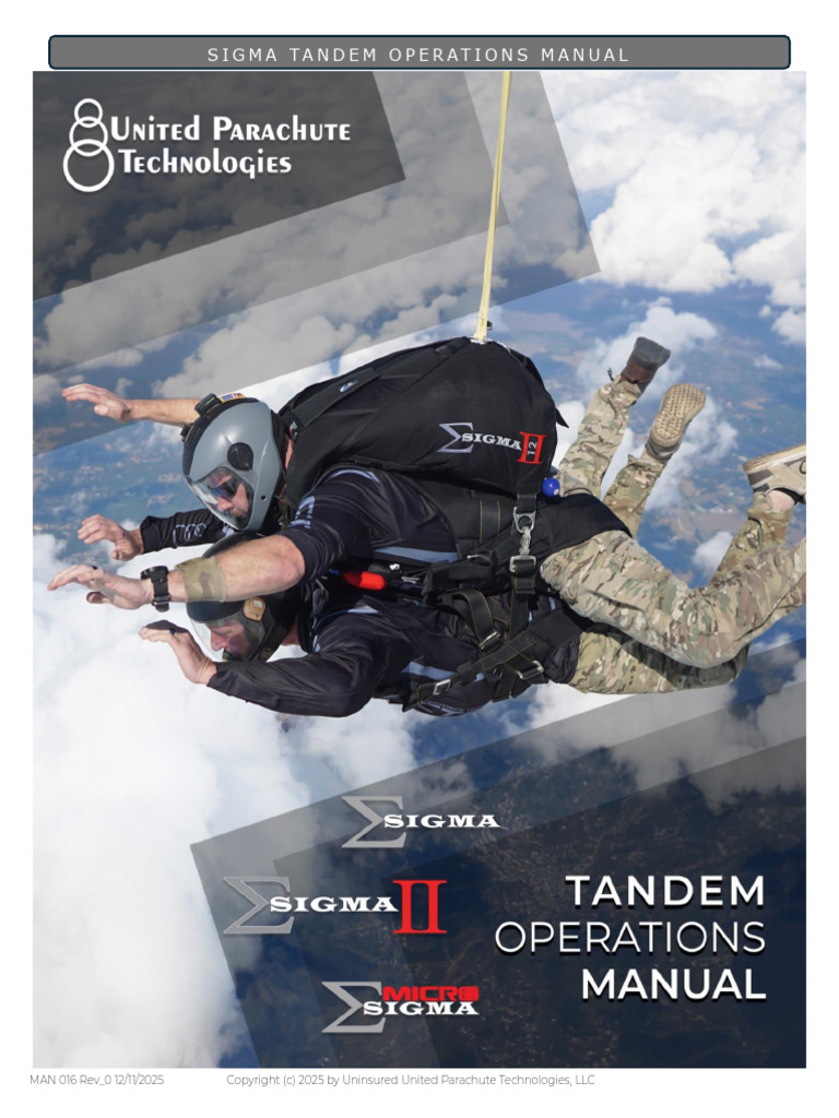 Sigma Tandem Operations Manual | PDF | Parachuting | Parachute