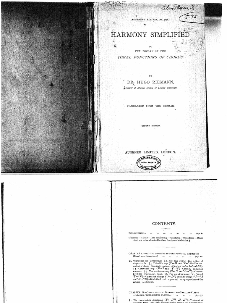 Riemann Hugo - Harmony Simplified | PDF