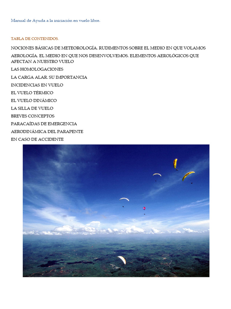 Manual-de-vuelo-Parapente | PDF | Herida | Nube
